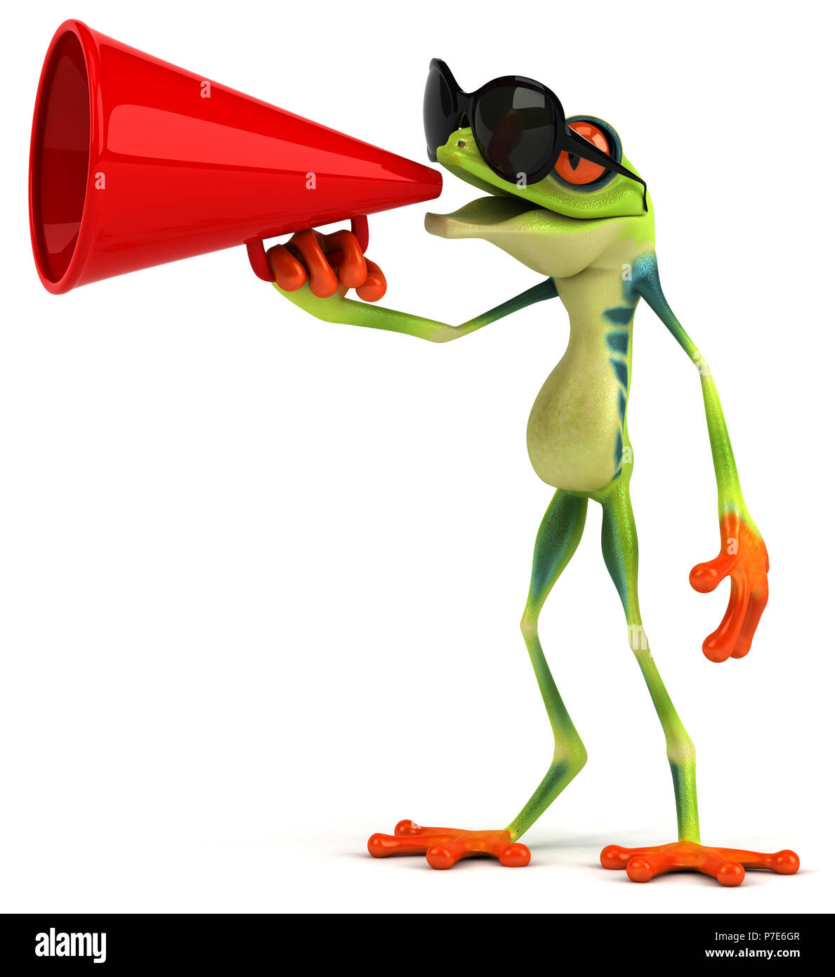 Fun frog - 3D Illustration Stock Photo - Alamy
