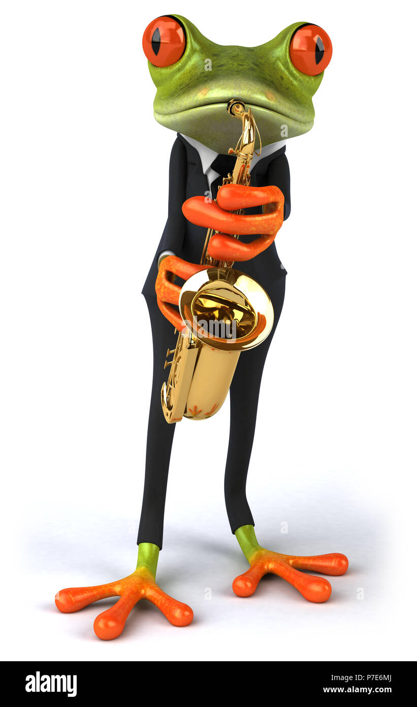 Fun frog - 3D Illustration Stock Photo - Alamy