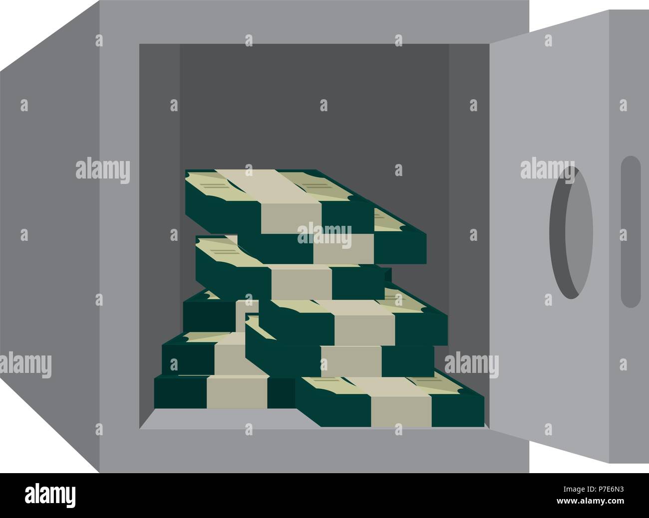 safe box with bills Stock Vector Image & Art - Alamy