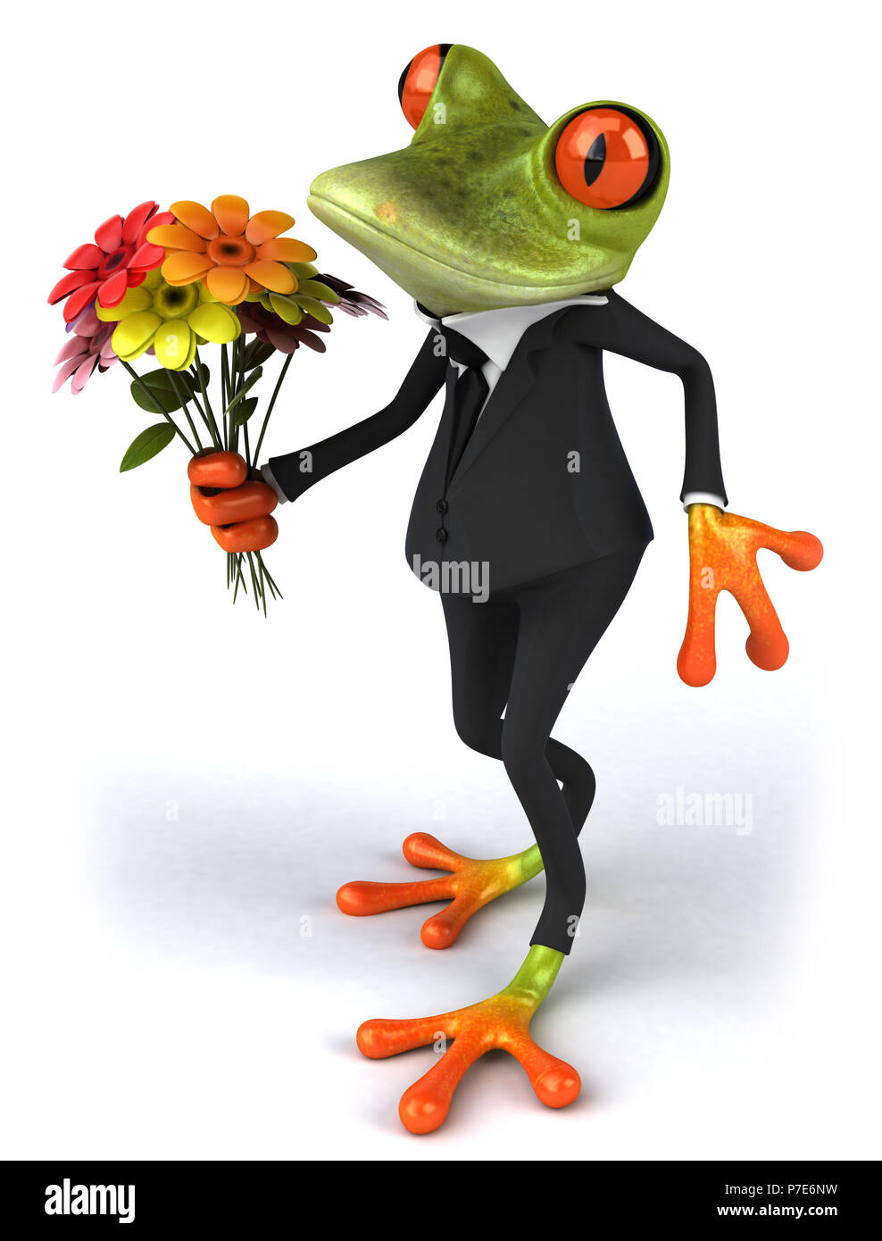 Fun frog - 3D Illustration Stock Photo - Alamy