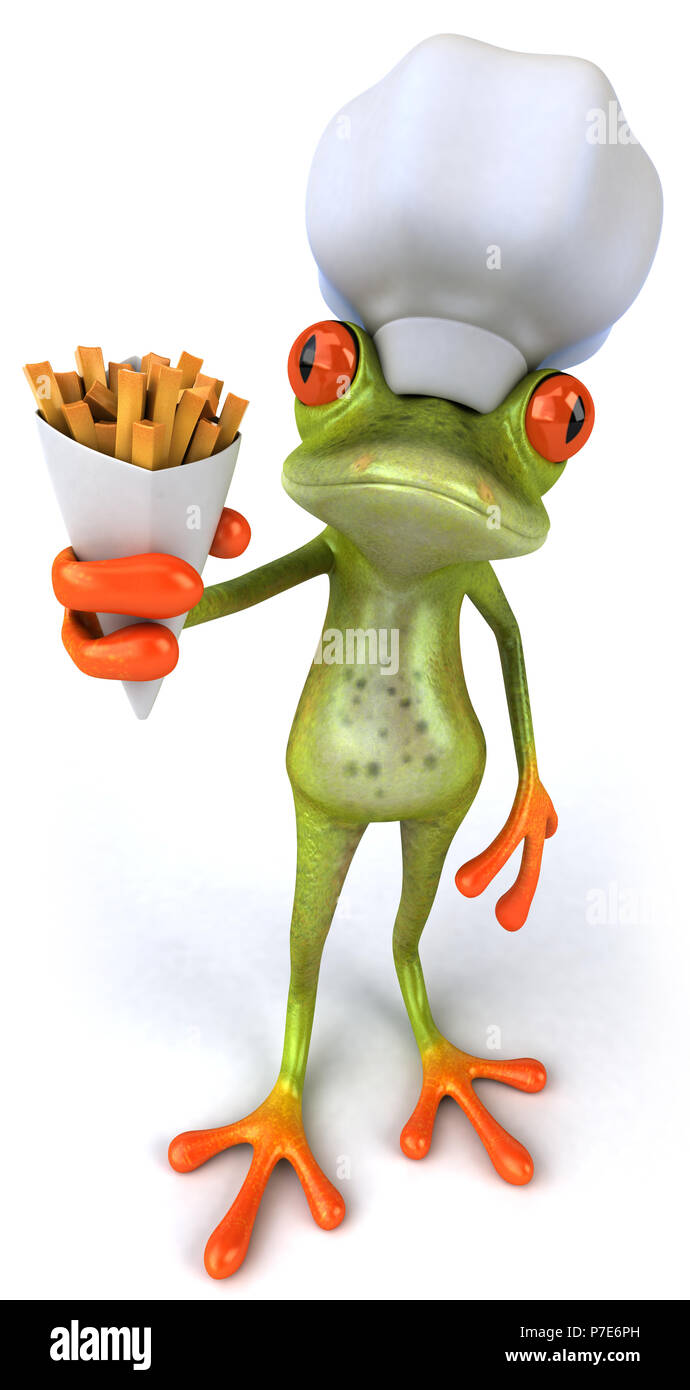Fun frog - 3D Illustration Stock Photo - Alamy