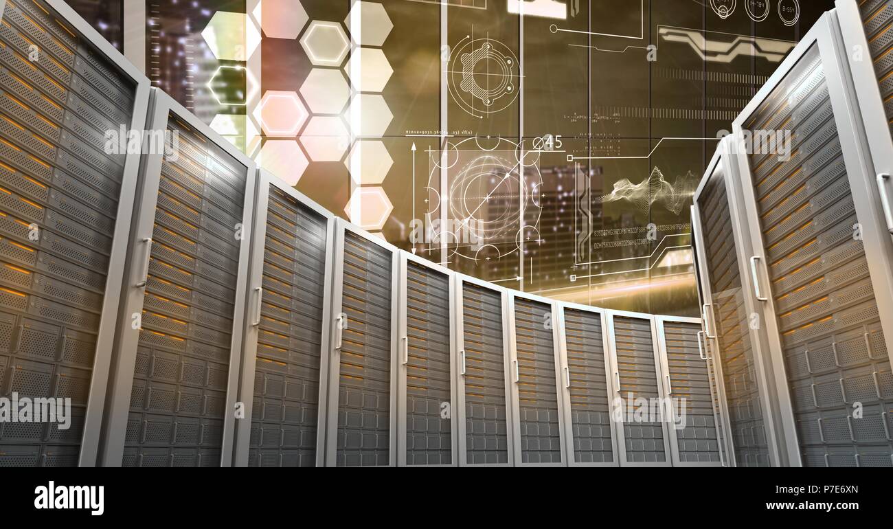 Computer servers and technology information interface Stock Photo - Alamy