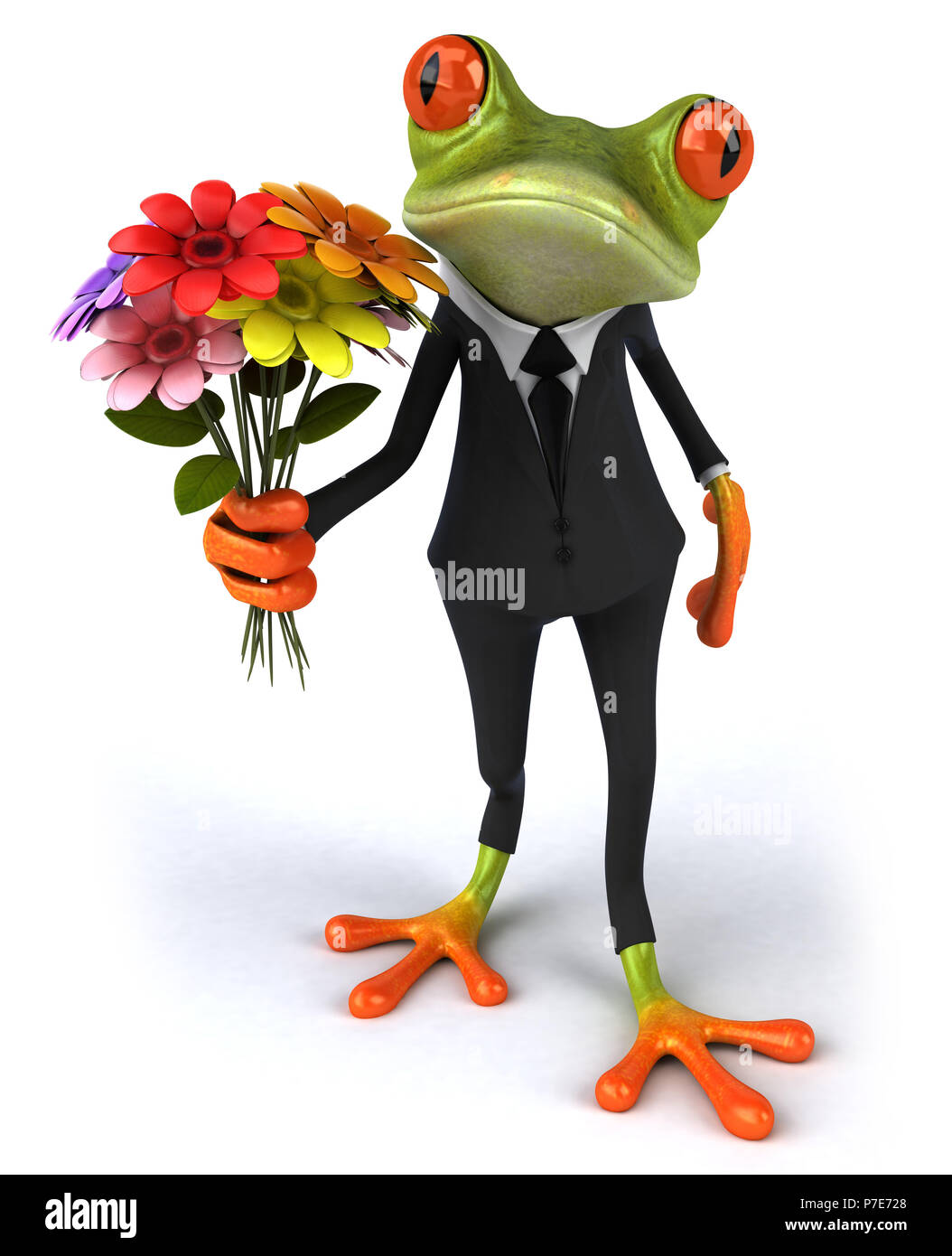 Fun frog - 3D Illustration Stock Photo - Alamy