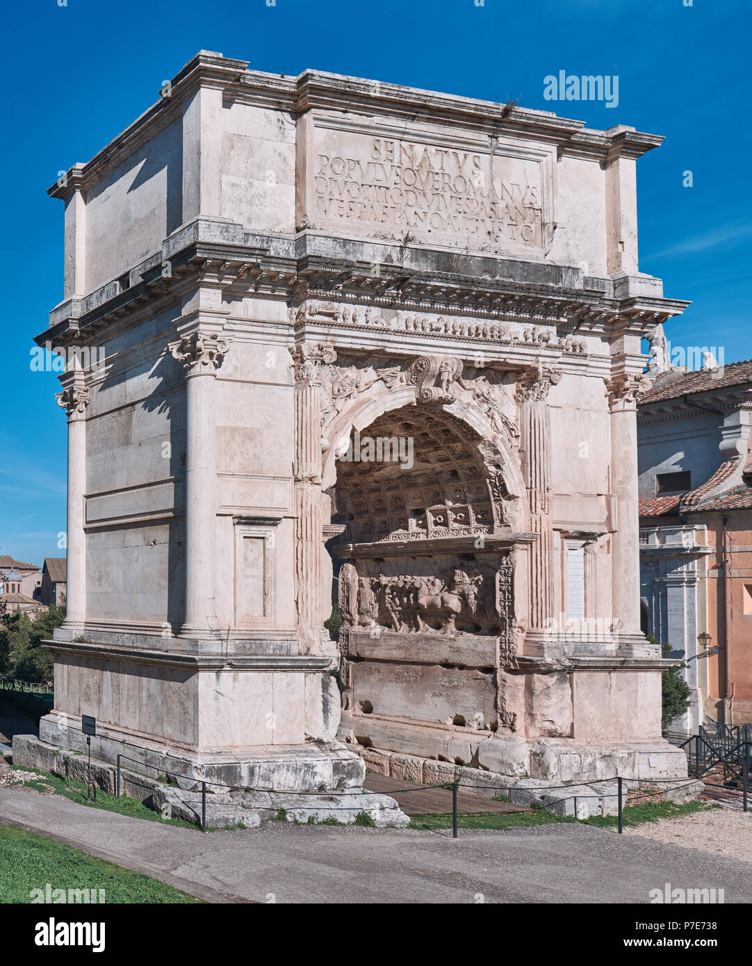 Rome, Arch of Trajan Stock Photo - Alamy