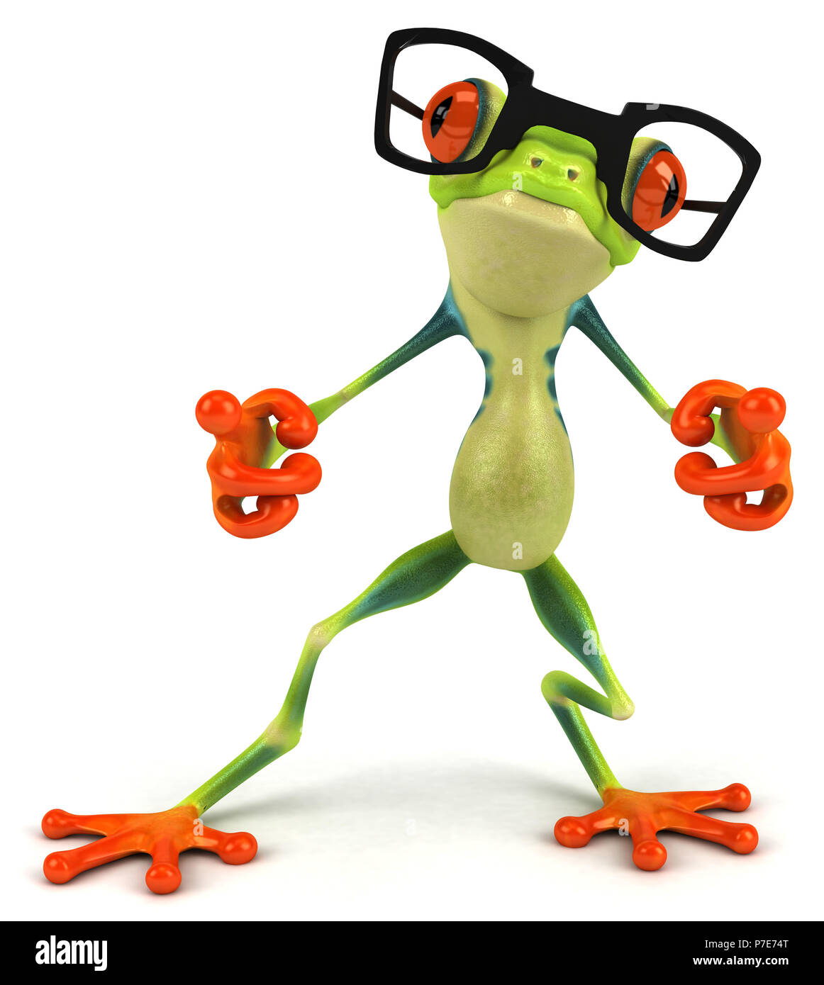 Fun frog - 3D Illustration Stock Photo - Alamy