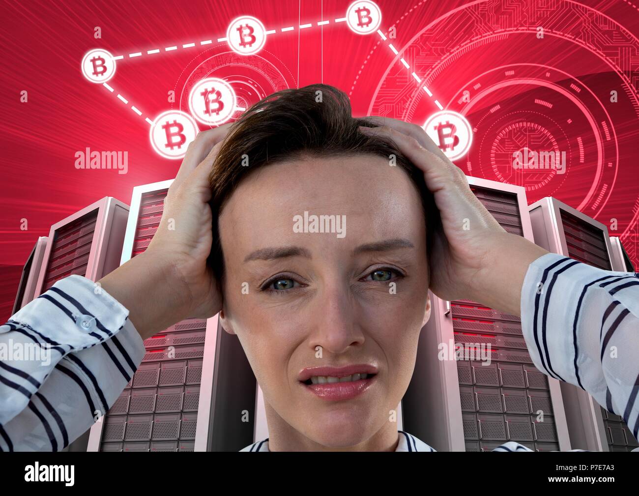 Confused woman with computer hi-res stock photography and images - Alamy