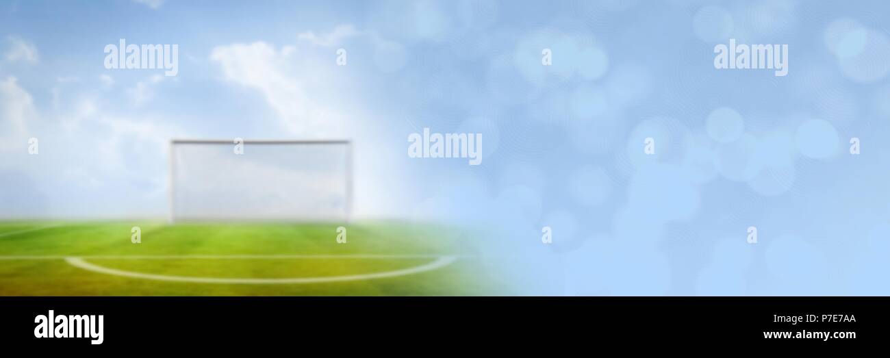 Football goal pitch with transition Stock Photo - Alamy