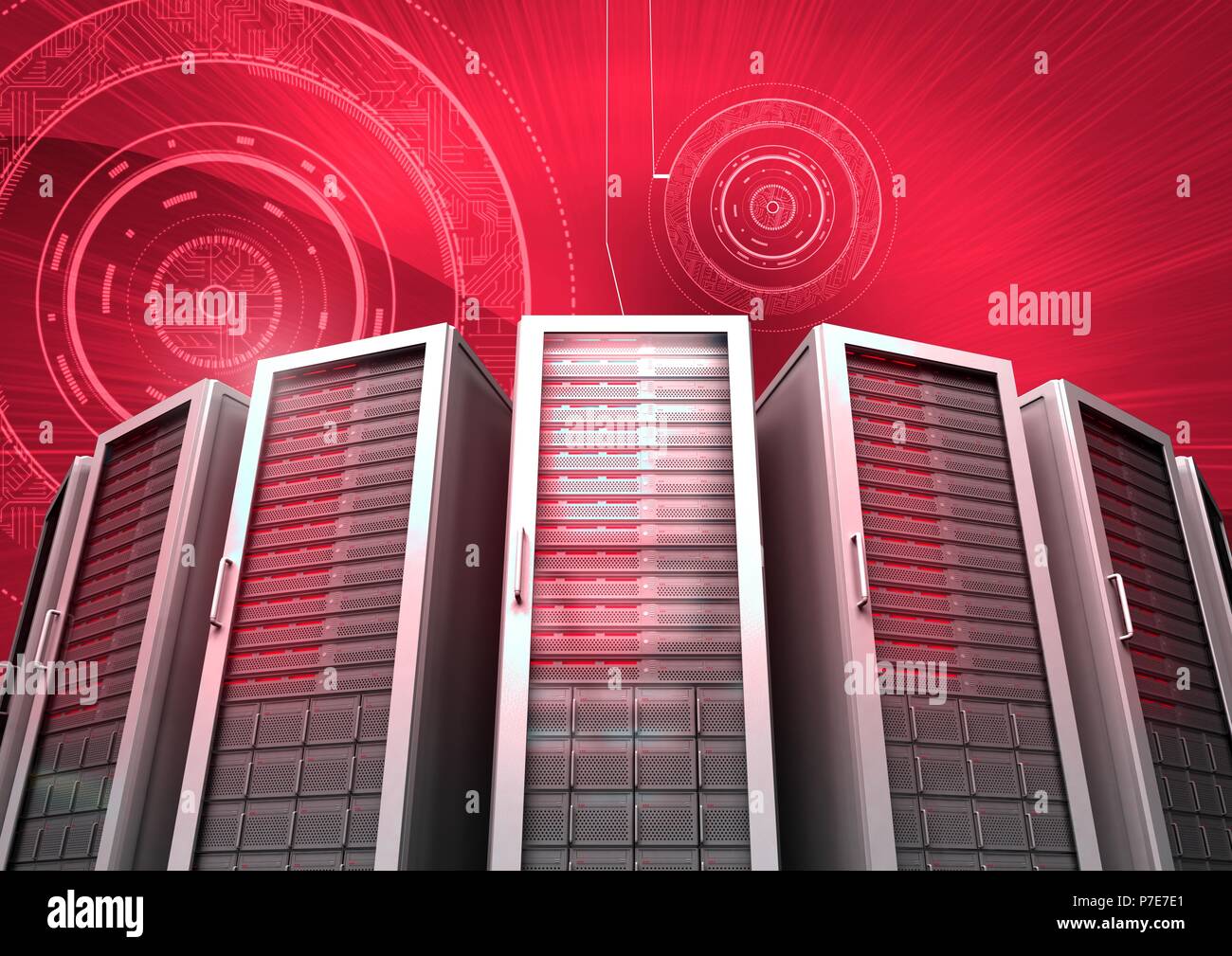 Computer servers and technology information interface Stock Photo - Alamy