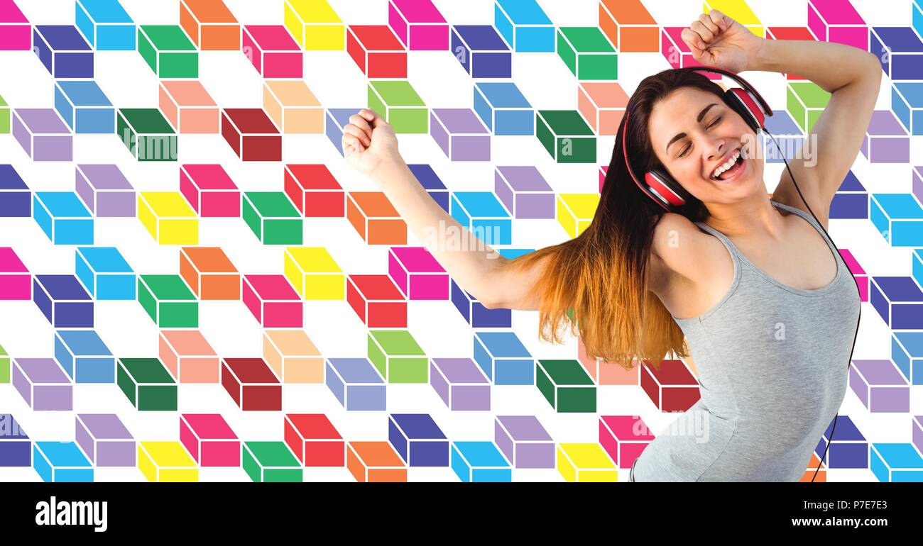 Woman dancing headphones hi-res stock photography and images - Alamy