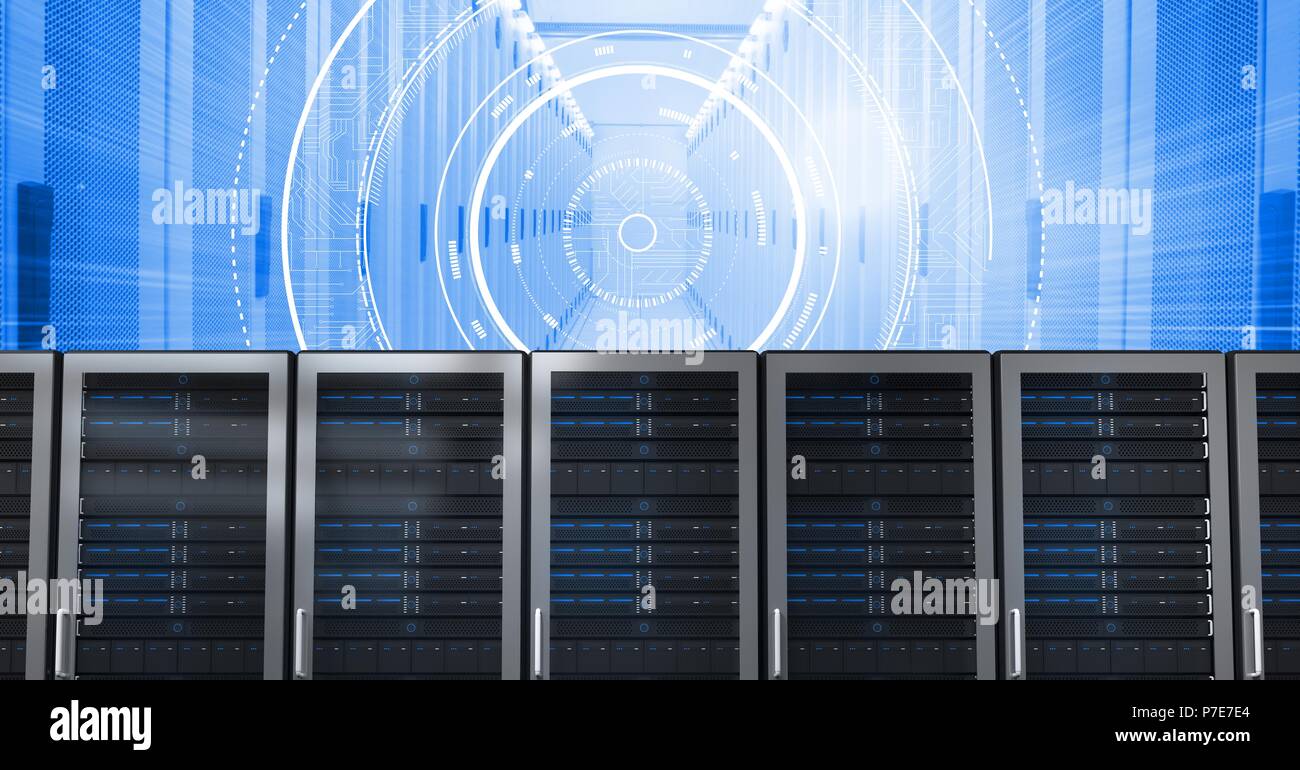 Computer servers and technology information interface Stock Photo - Alamy