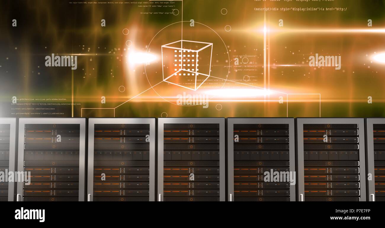Computer servers and technology information interface Stock Photo - Alamy