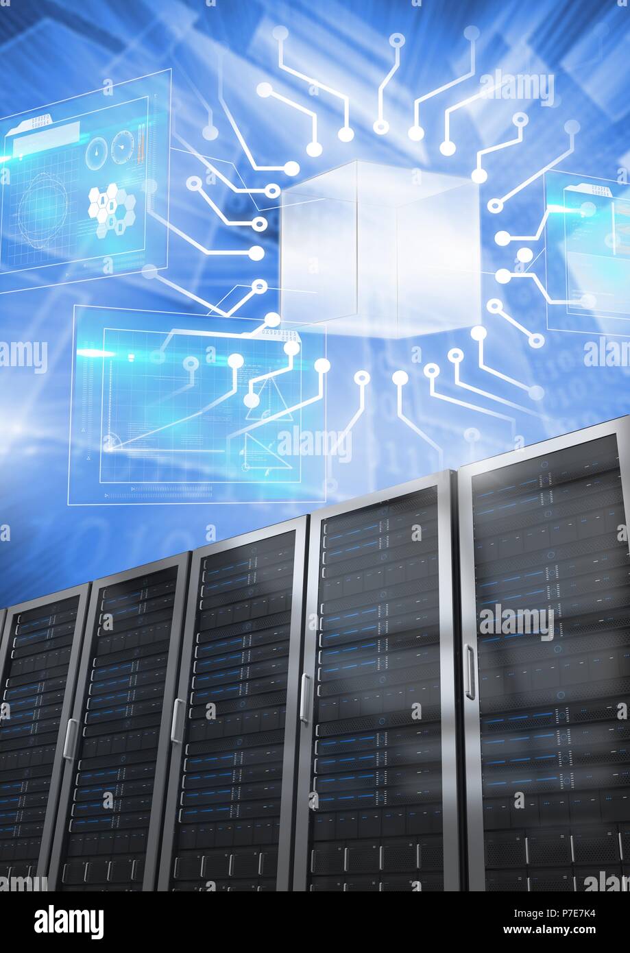 Computer servers and technology information interface Stock Photo - Alamy