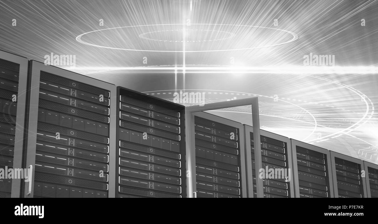 Computer servers and technology information interface Stock Photo - Alamy