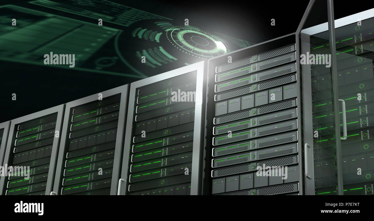 Computer servers and technology information interface Stock Photo - Alamy
