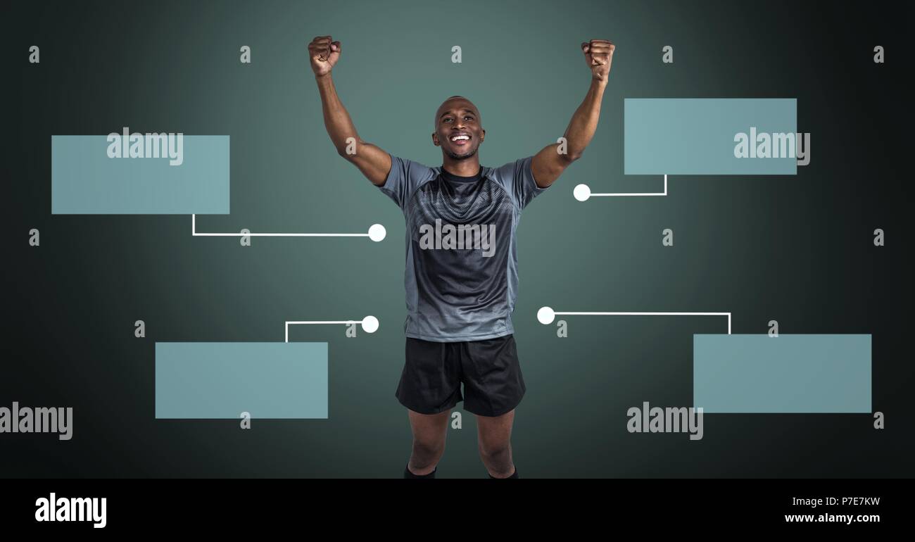 Athletic exercise man with blank infographic chart panels Stock Photo ...
