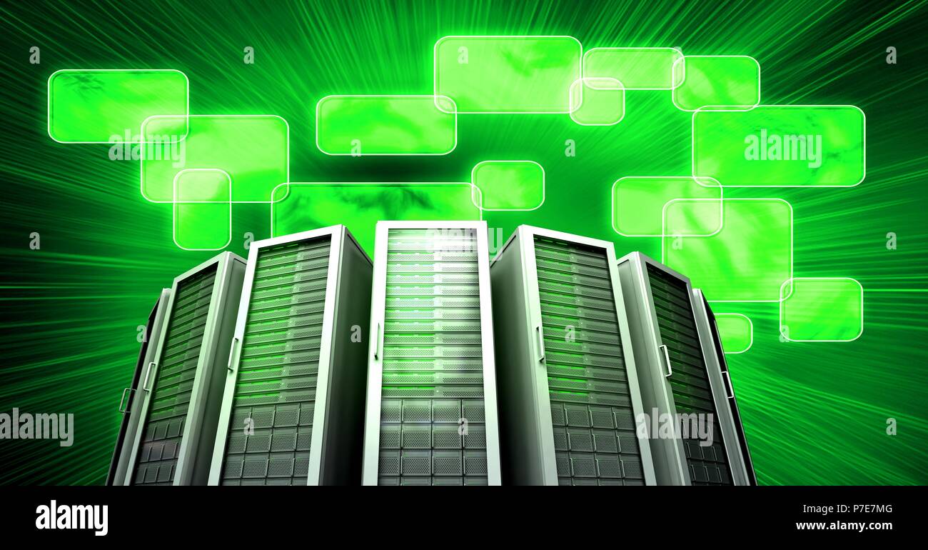 Computer servers and technology information interface Stock Photo - Alamy