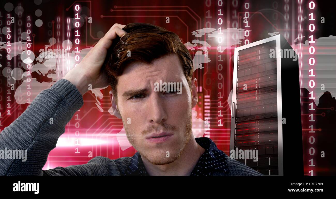 Confused man and technology hi-res stock photography and images - Alamy