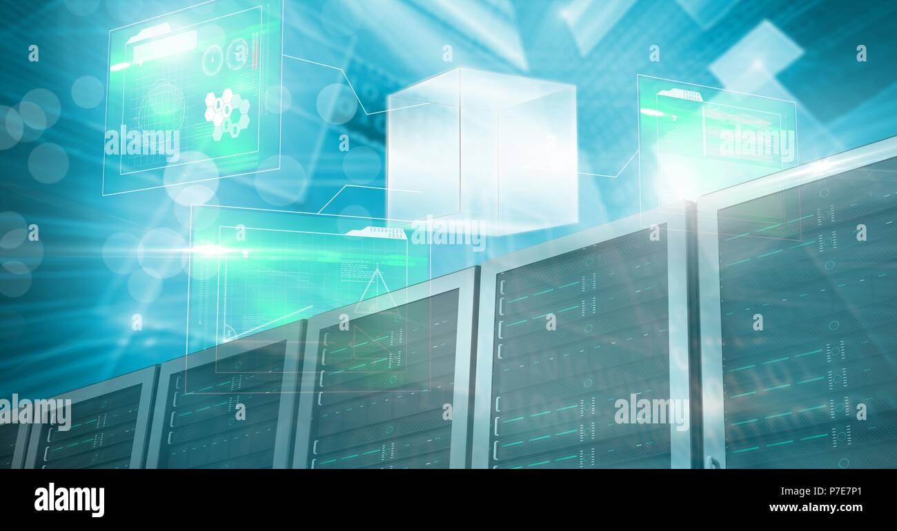 Computer servers and technology information interface Stock Photo - Alamy