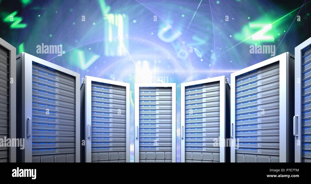 Computer servers and technology information interface Stock Photo - Alamy