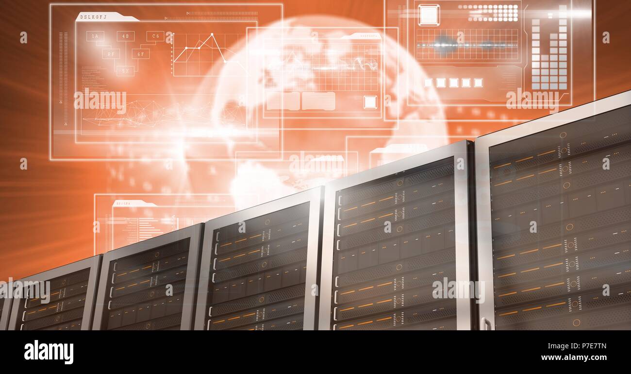 Computer servers and technology information interface Stock Photo - Alamy