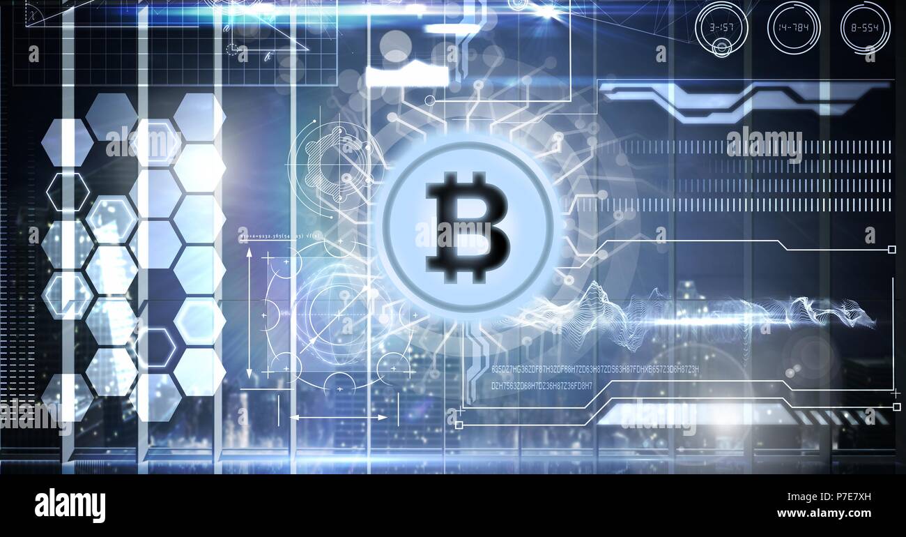 Bitcoin technology information interface Stock Photo - Alamy