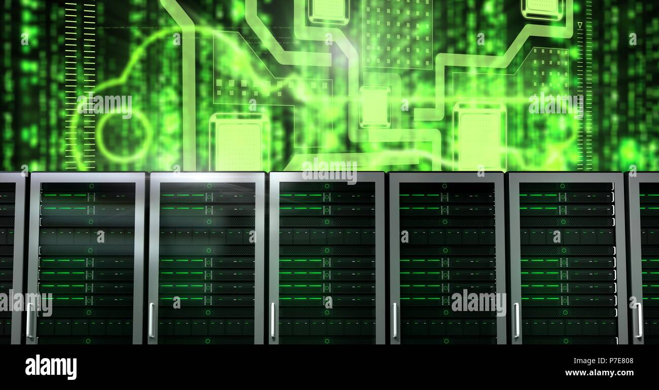 Computer servers and technology information interface Stock Photo - Alamy