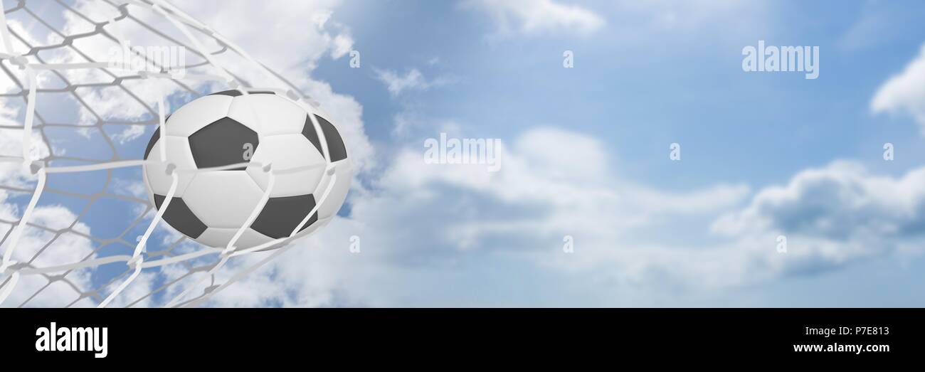 Football in goal net hi-res stock photography and images - Alamy