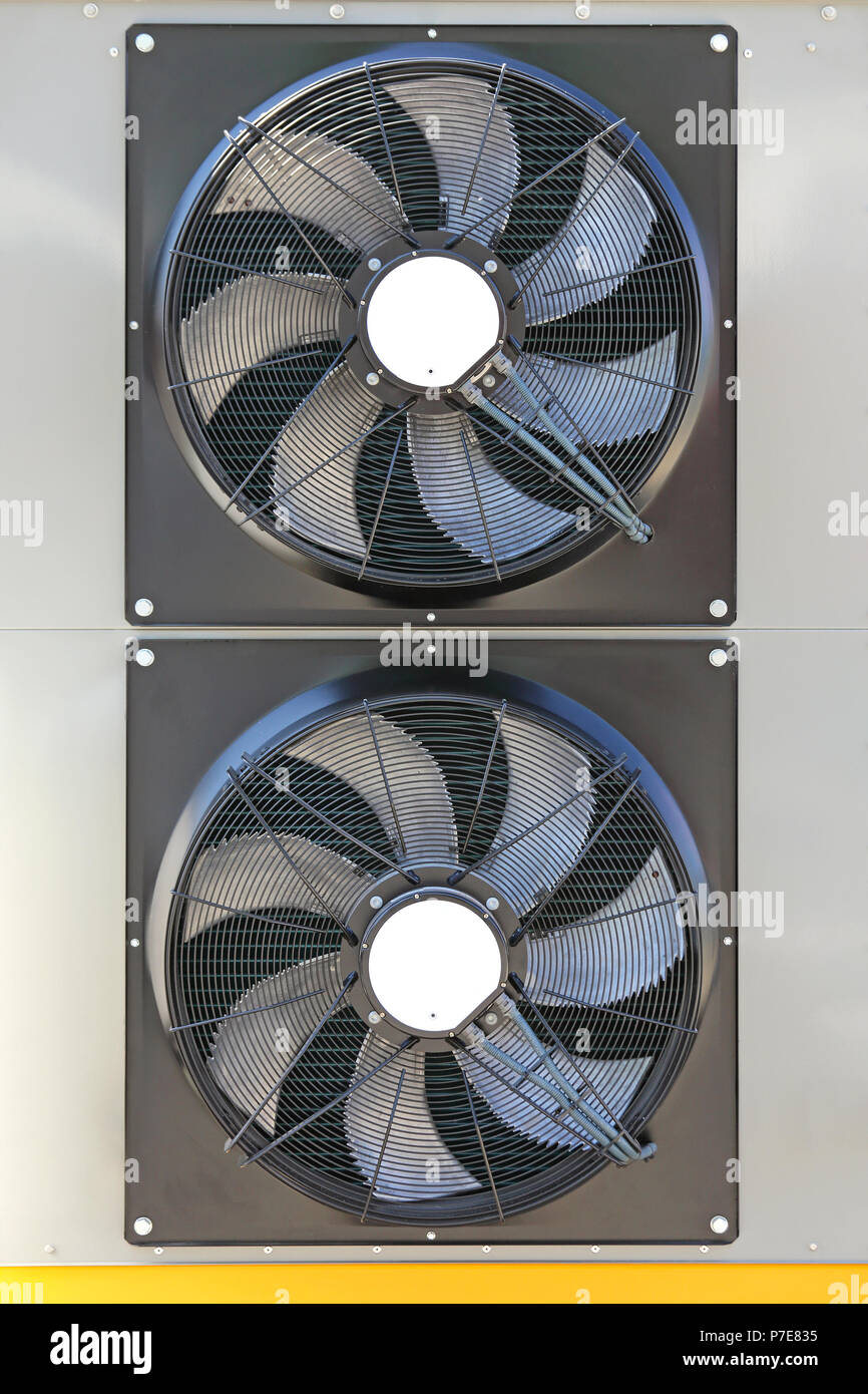 Two Cooling Fans at Industrial Equipment Stock Photo - Alamy