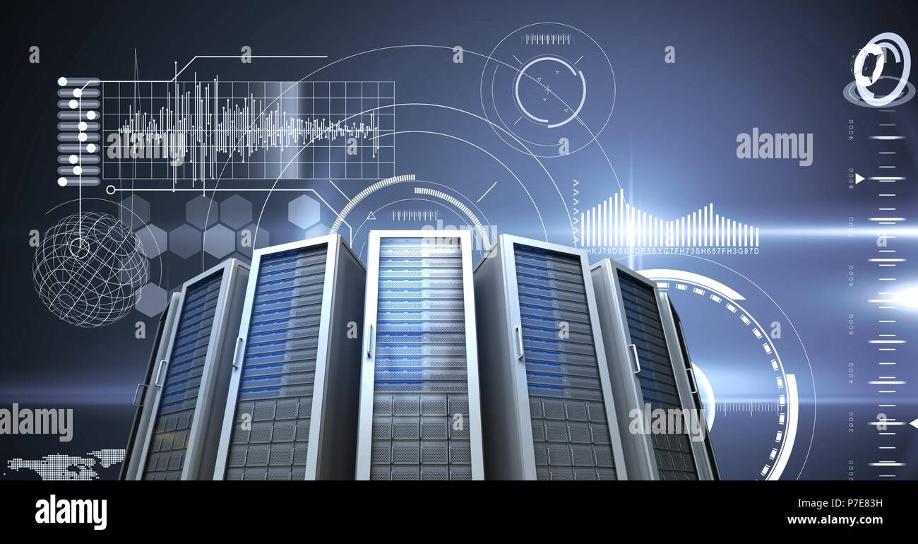 Computer servers and technology information interface Stock Photo - Alamy