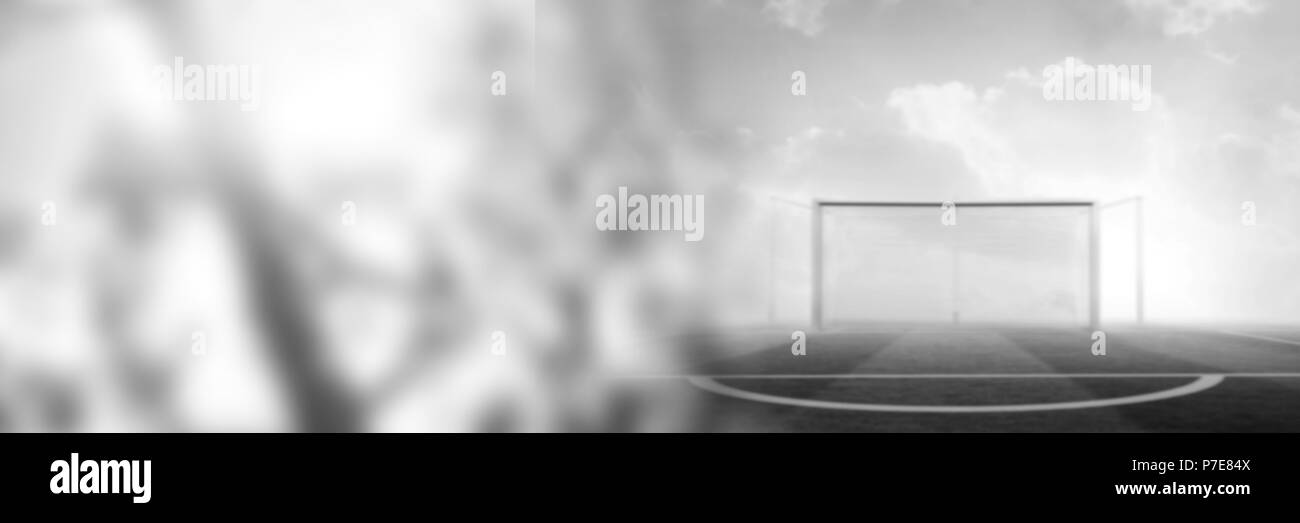Football goal pitch with transition Stock Photo - Alamy