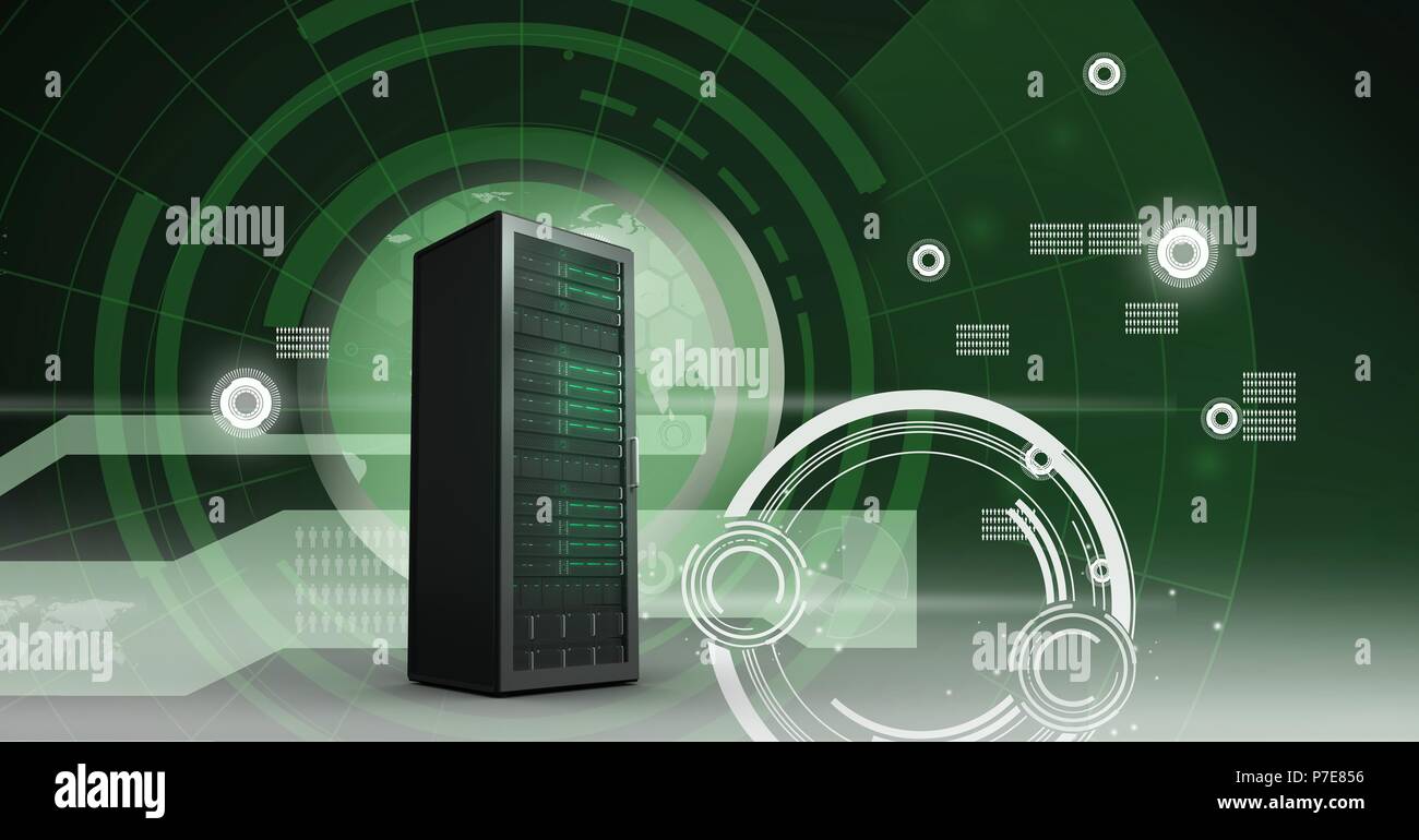 Computer server and technology information interface Stock Photo - Alamy