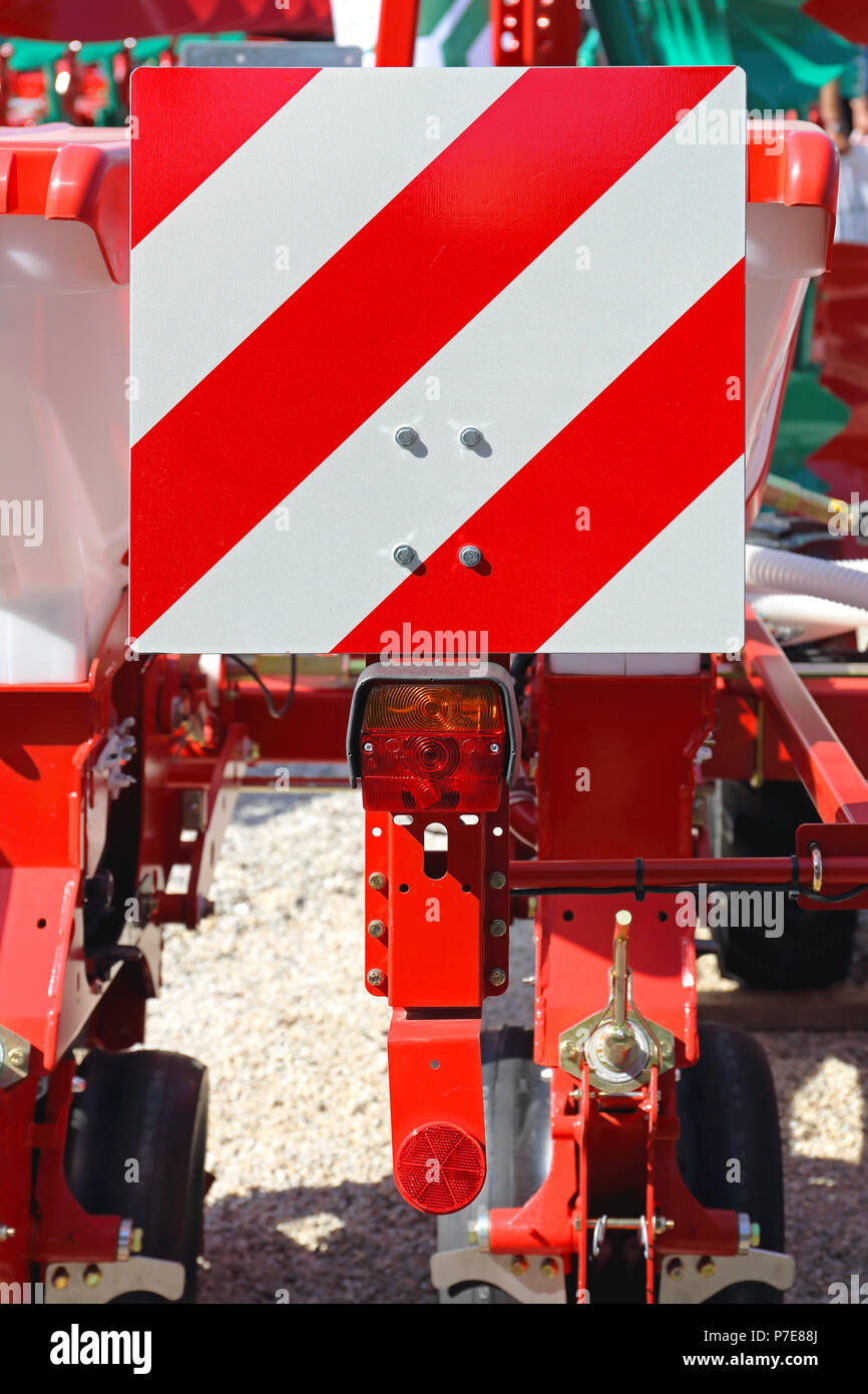 Rear Warning Sign for Safety at Agricultural Machine Stock Photo - Alamy