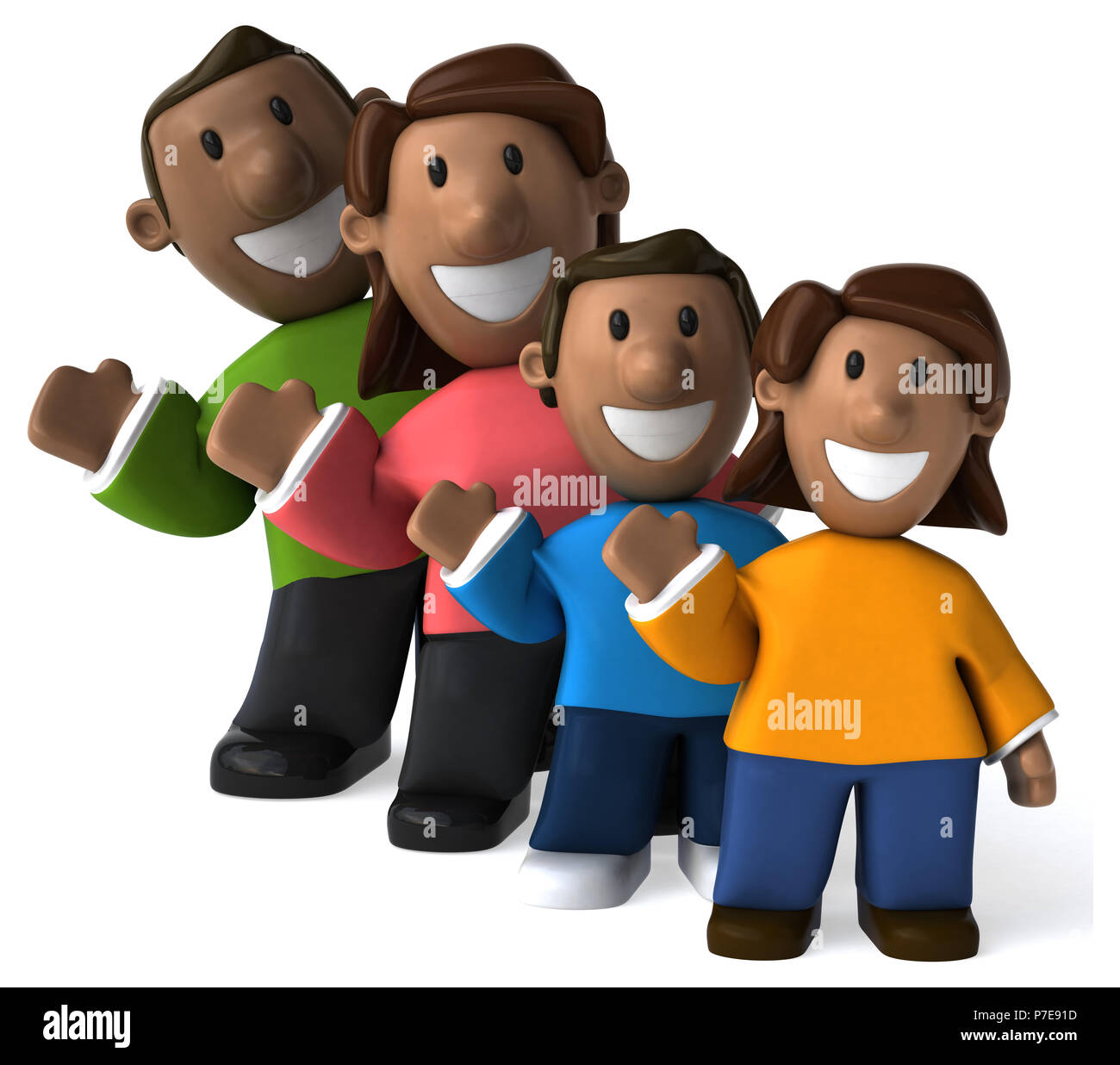 Happy family - 3D Illustration Stock Photo - Alamy