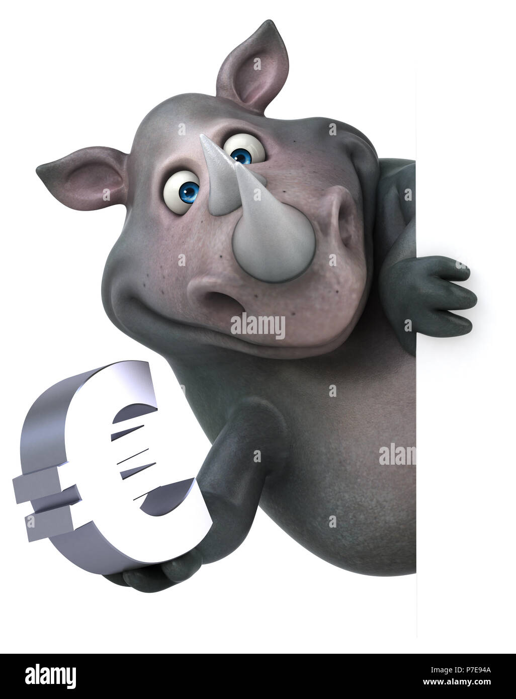 Fun rhinoceros - 3D Illustration Stock Photo - Alamy