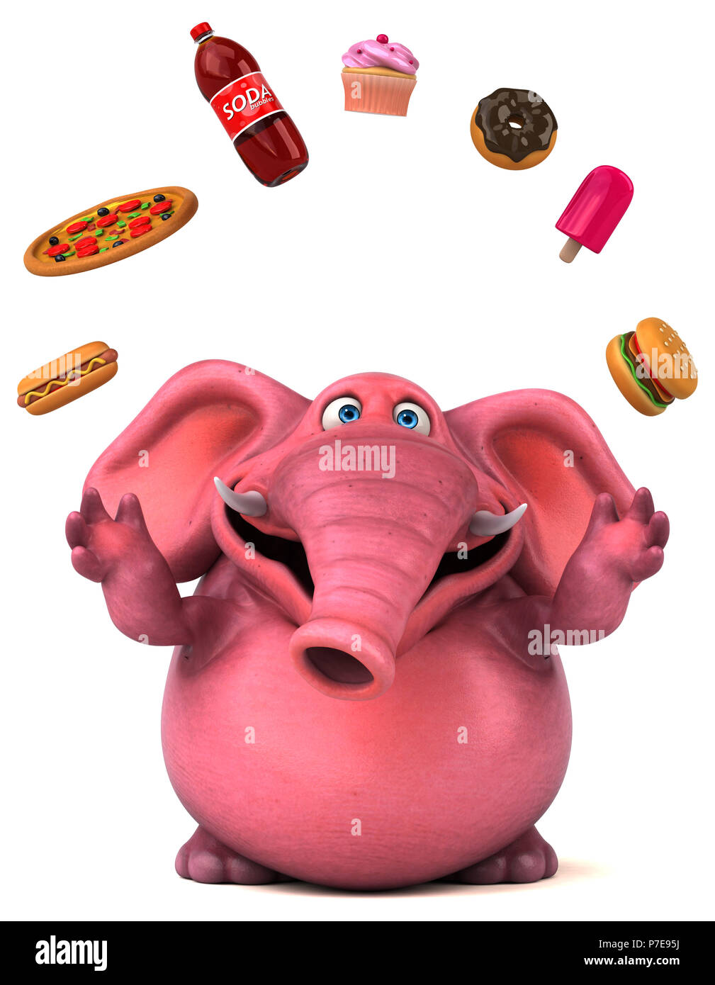 Pink elephant - 3D Illustration Stock Photo - Alamy