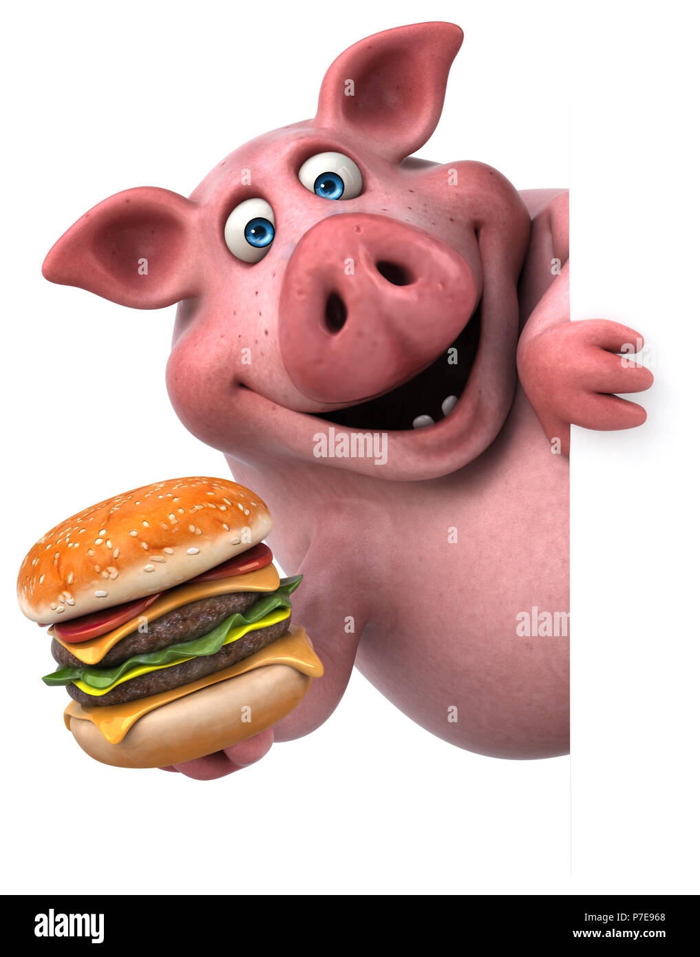 Fun pig - 3D Illustration Stock Photo - Alamy
