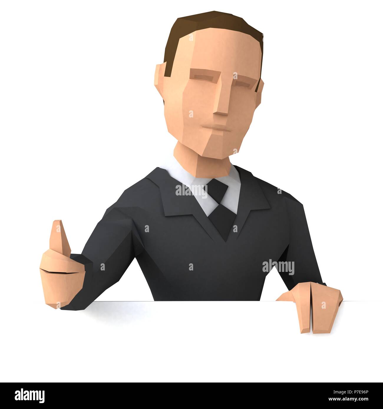 Low poly businessman - 3D Illustration Stock Photo - Alamy