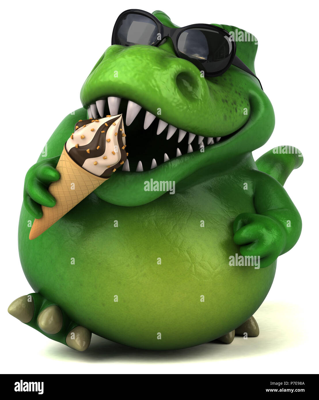 Fun dinosaur - 3D Illustration Stock Photo - Alamy