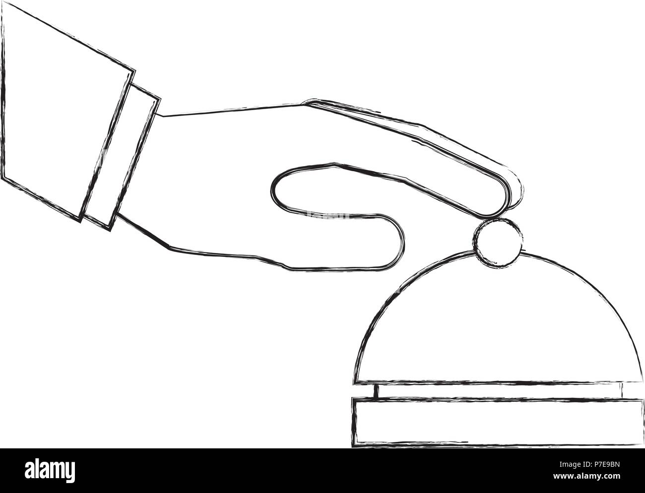 Hand customer ringing bell hotel Stock Vector Images - Alamy