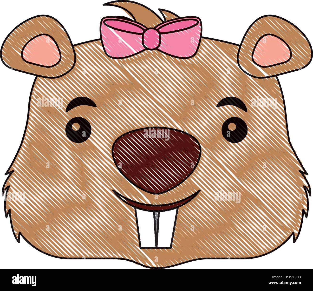 cute girl beaver funny animal vector illustration Stock Vector Image ...