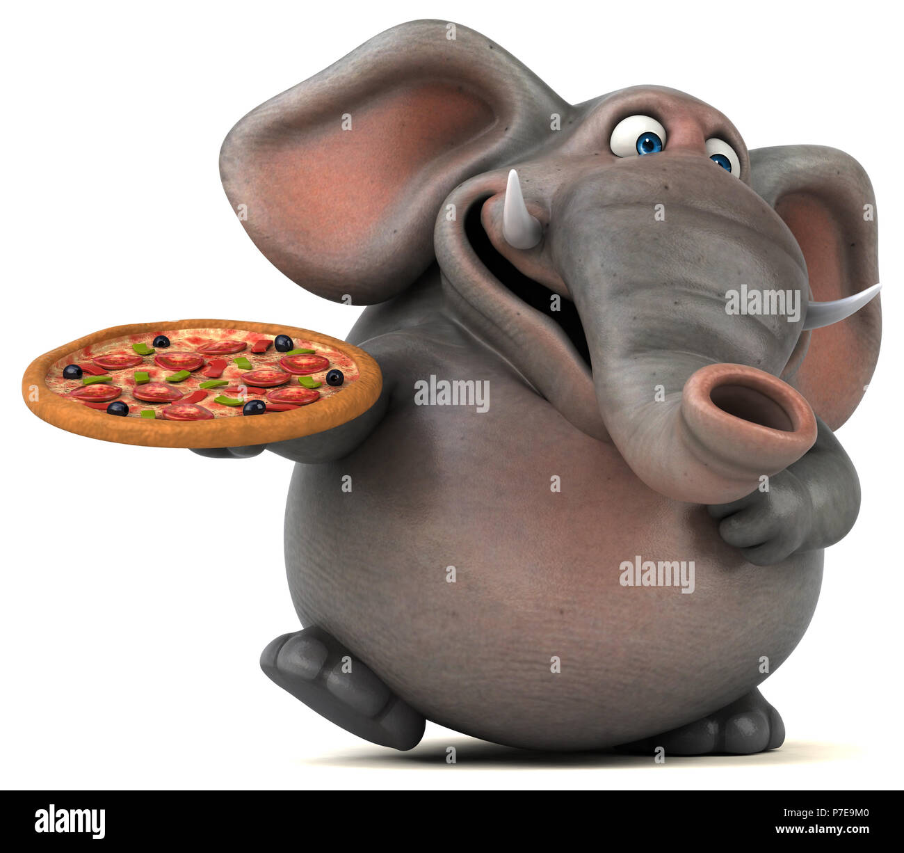 Fun elephant - 3D Illustration Stock Photo - Alamy