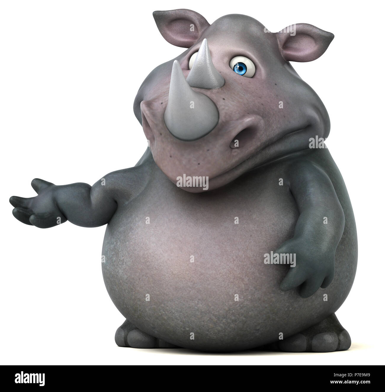 Fun rhinoceros - 3D Illustration Stock Photo - Alamy