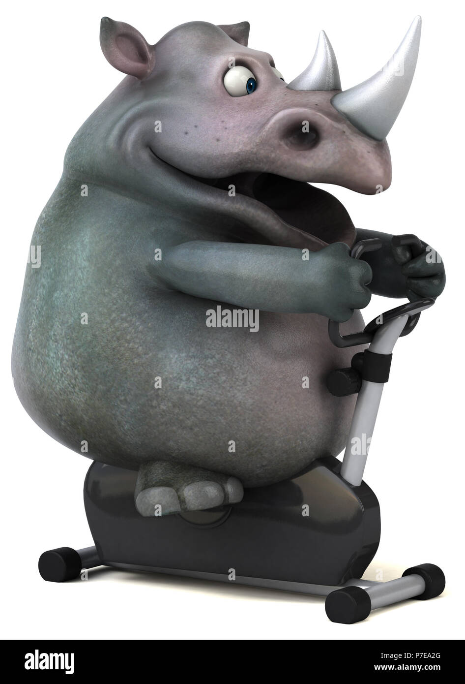 Fun rhino - 3D Illustration Stock Photo - Alamy