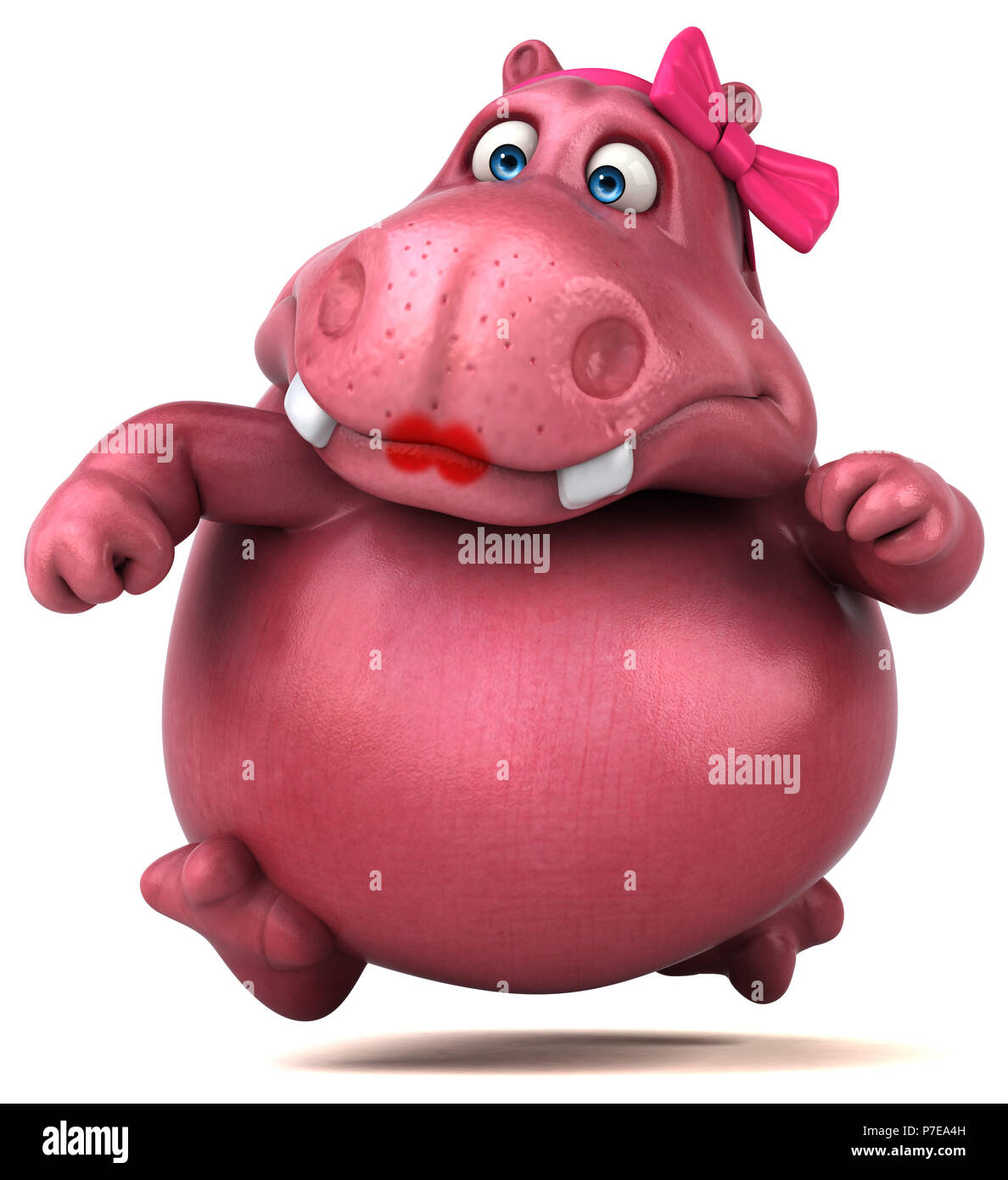 Pink Hippo - 3D Illustration Stock Photo - Alamy