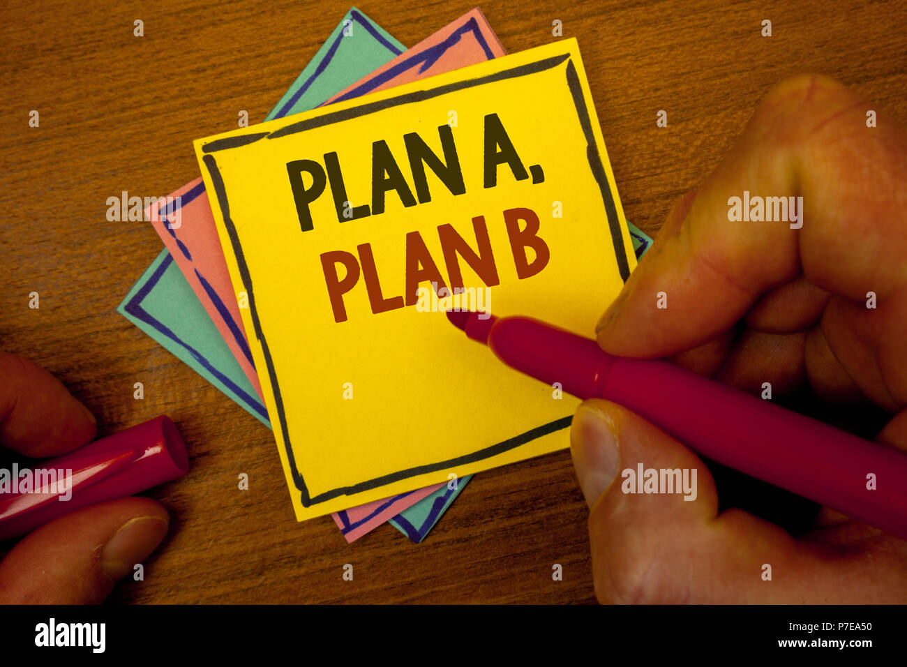 Conceptual hand writing showing Plan A, Plan B. Business photo text ...