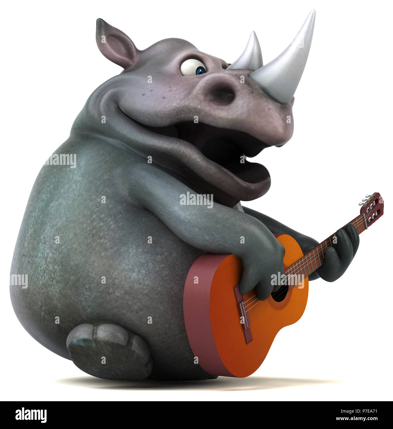 Fun rhino - 3D Illustration Stock Photo - Alamy