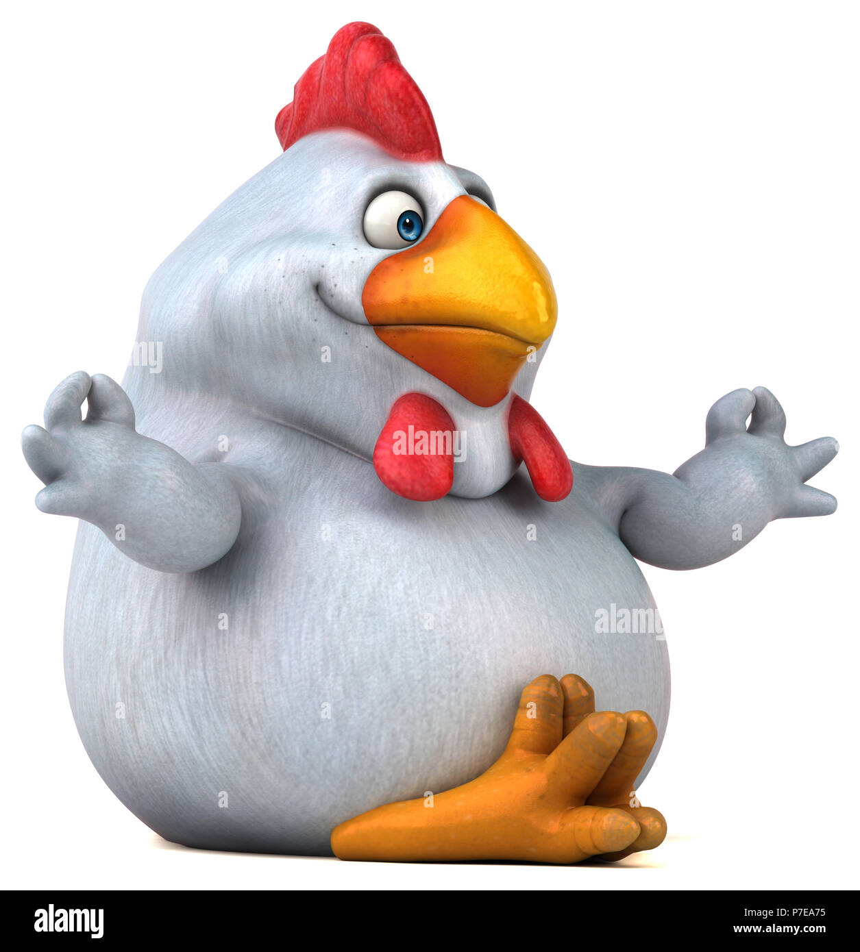 Fun chicken - 3D Illustration Stock Photo - Alamy