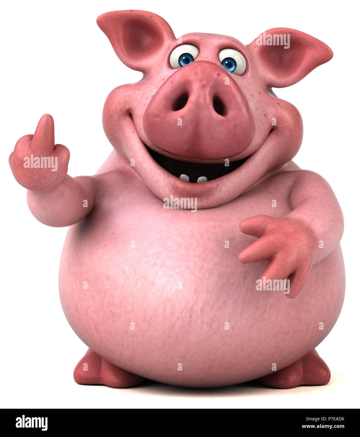 Fun pig - 3D Illustration Stock Photo - Alamy