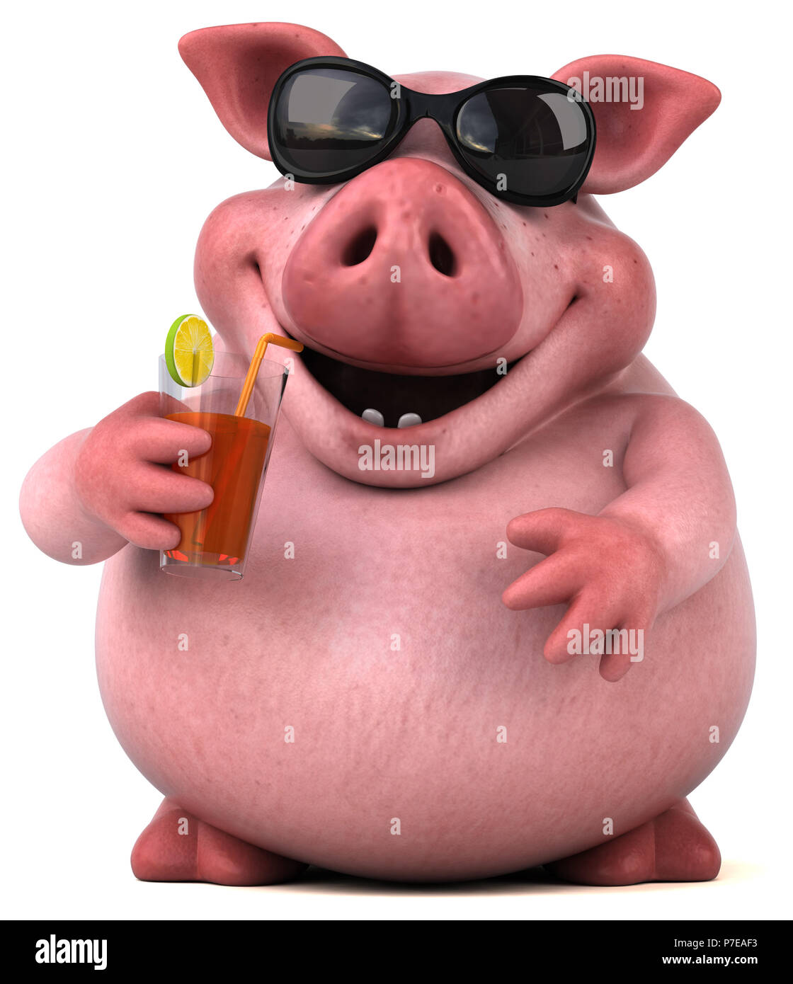 Fun pig - 3D Illustration Stock Photo - Alamy