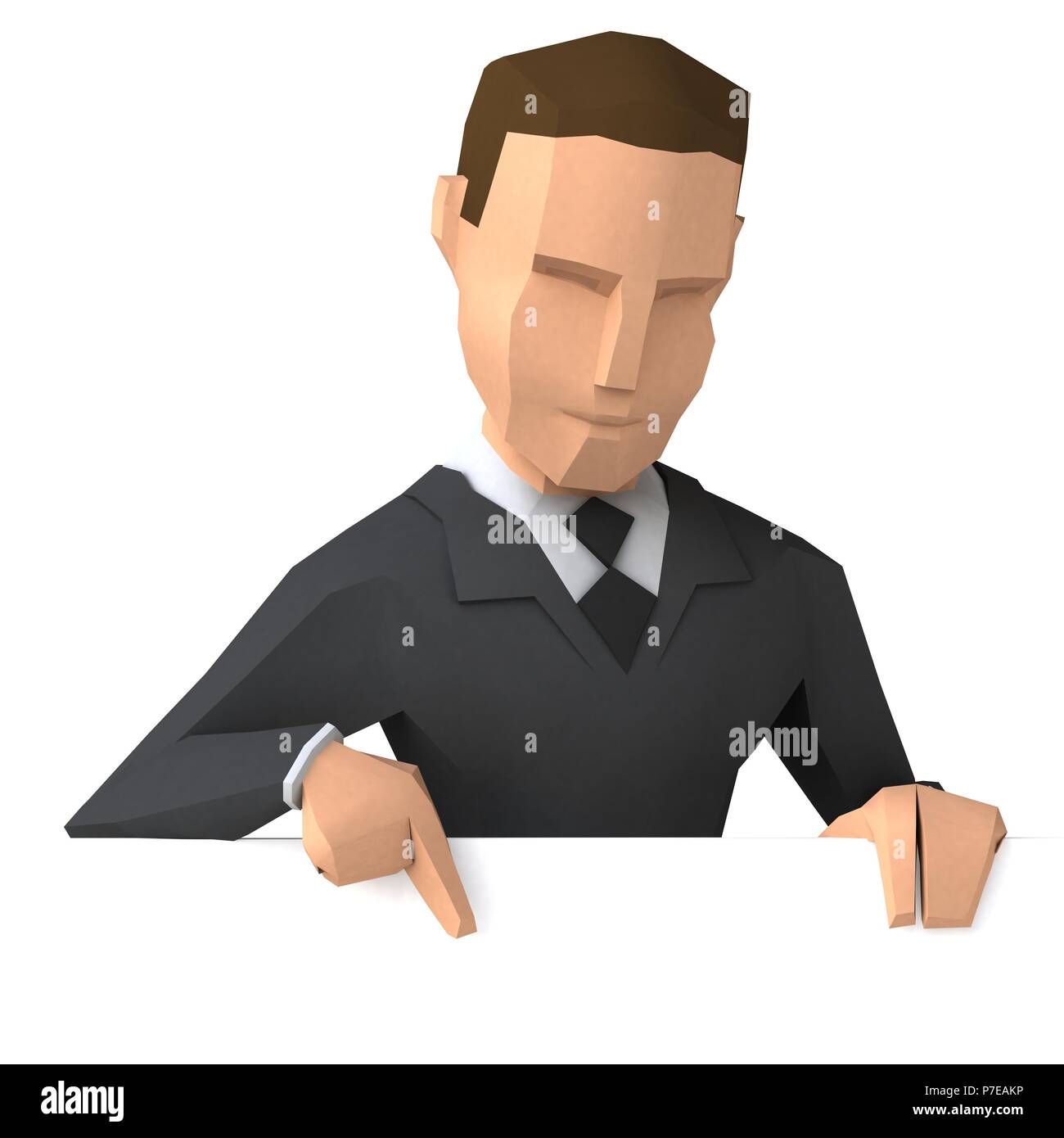 Low poly businessman - 3D Illustration Stock Photo - Alamy